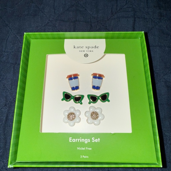 kate spade | Jewelry | Kate Spade X Target Collab Earrings Set Blue ...